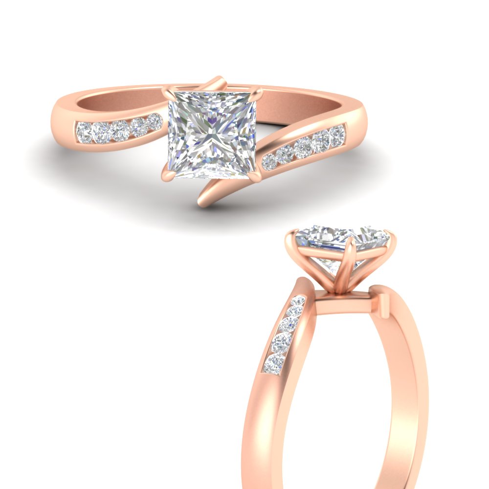 Princess Cut Channel Set Swirl Diamond Ring – Fascinating Diamonds