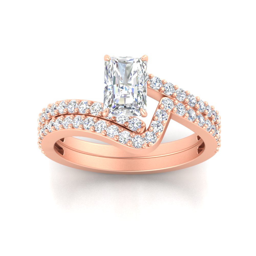 Shop Petite Bypass Radiant Cut Bridal Set Online – Fascinating Diamonds