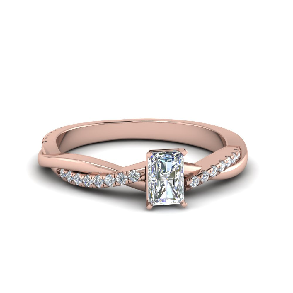 Radiant Cut Twisted Infinity Vine Engagement Ring – Fascinating Diamonds
