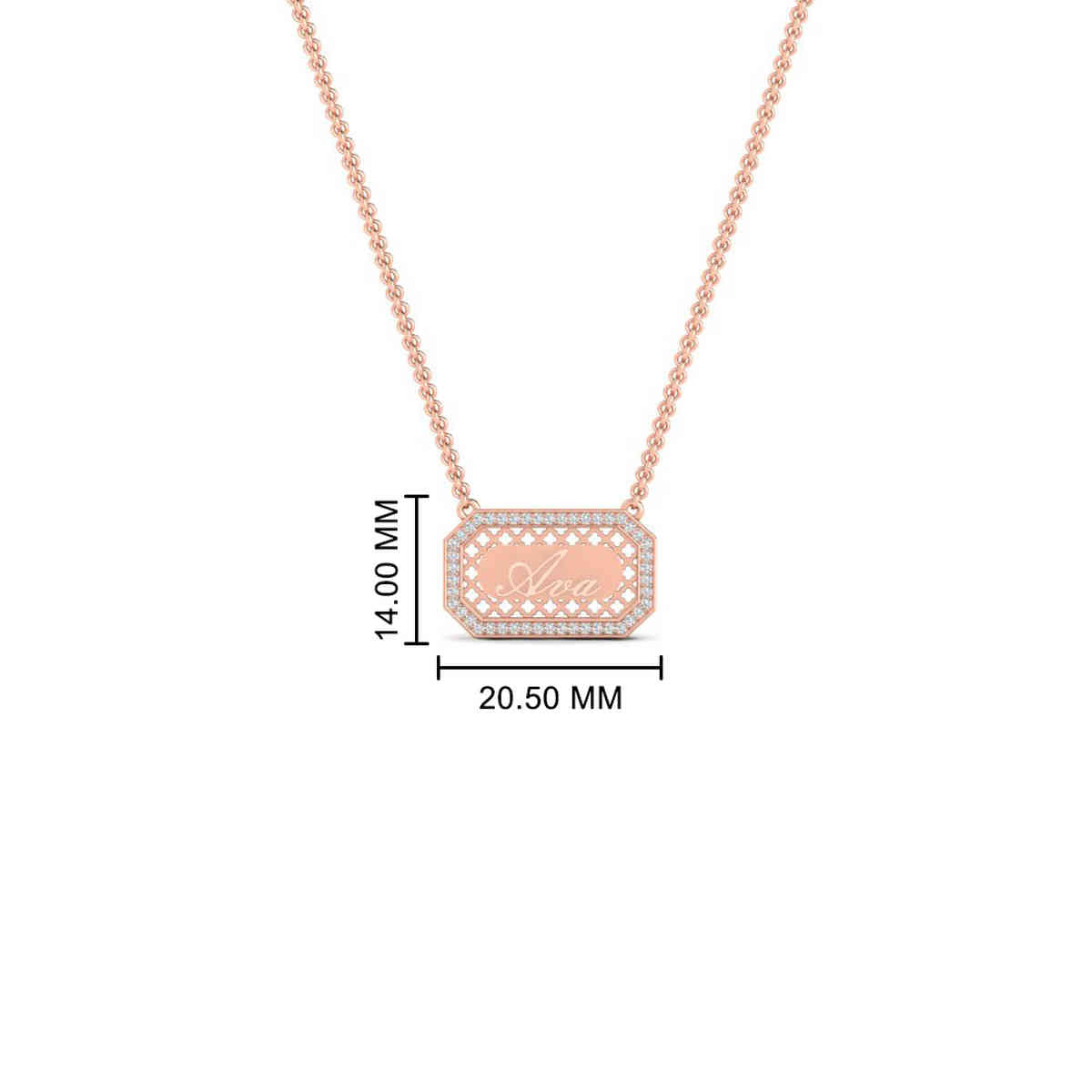 Rectangle Shaped Name Necklace – Fascinating Diamonds