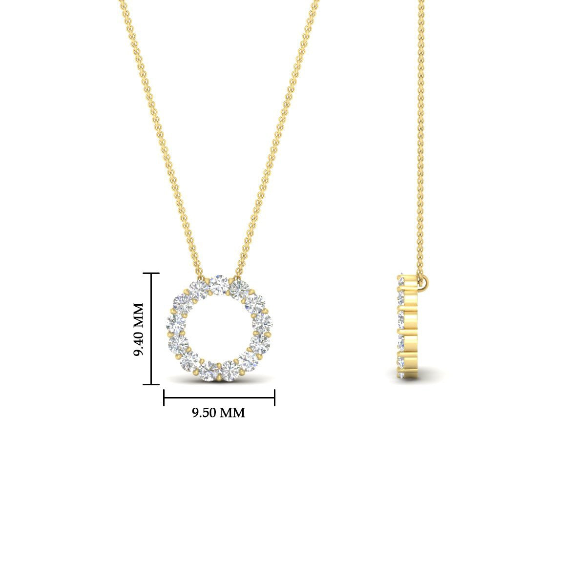 Round Floating Chain Slide Pendant – Fascinating Diamonds