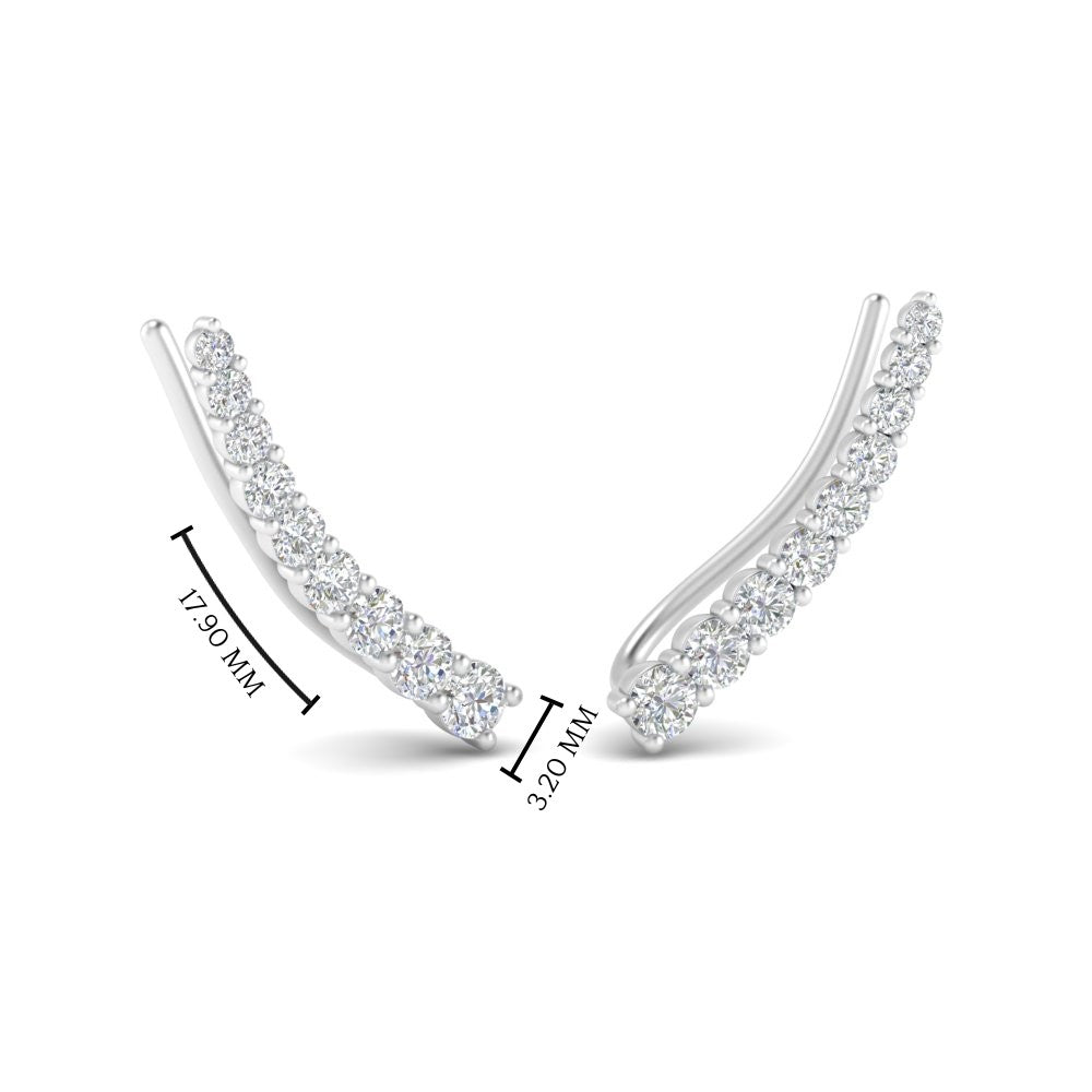 Round Graduated Diamond Ear Climber – Fascinating Diamonds