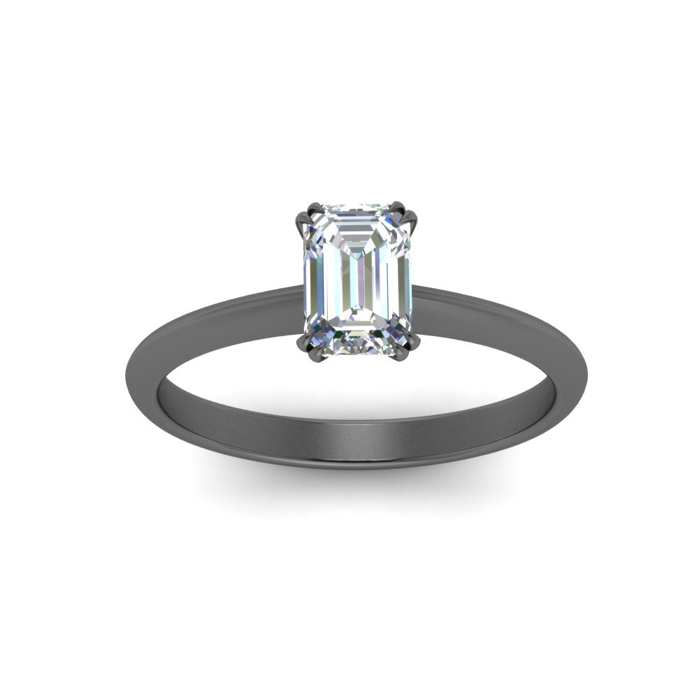 Emerald Cut Solitaire Knife Edge Engagement Ring – Fascinating Diamonds