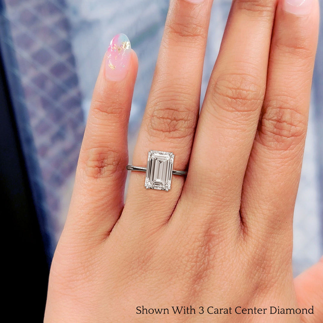 Emerald Cut Solitaire Knife Edge Engagement Ring – Fascinating Diamonds