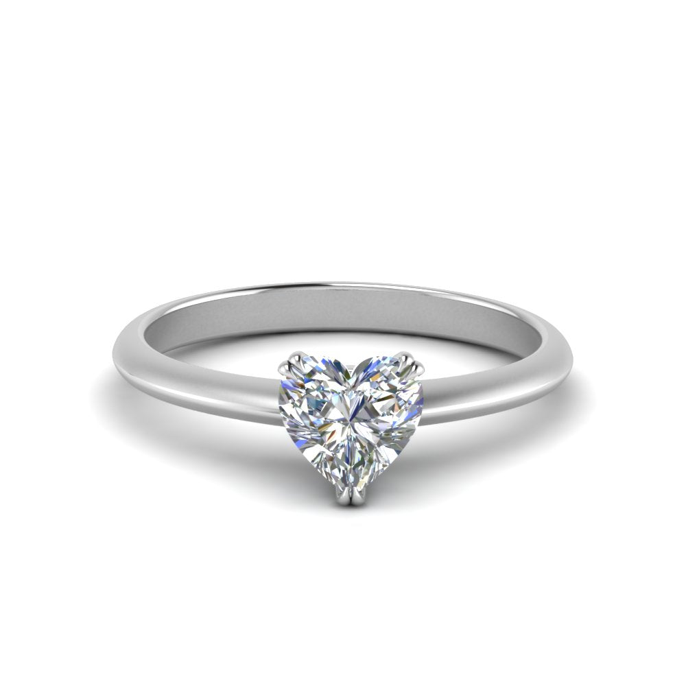 Heart Shaped Solitaire Knife Edge Engagement Ring – Fascinating Diamonds