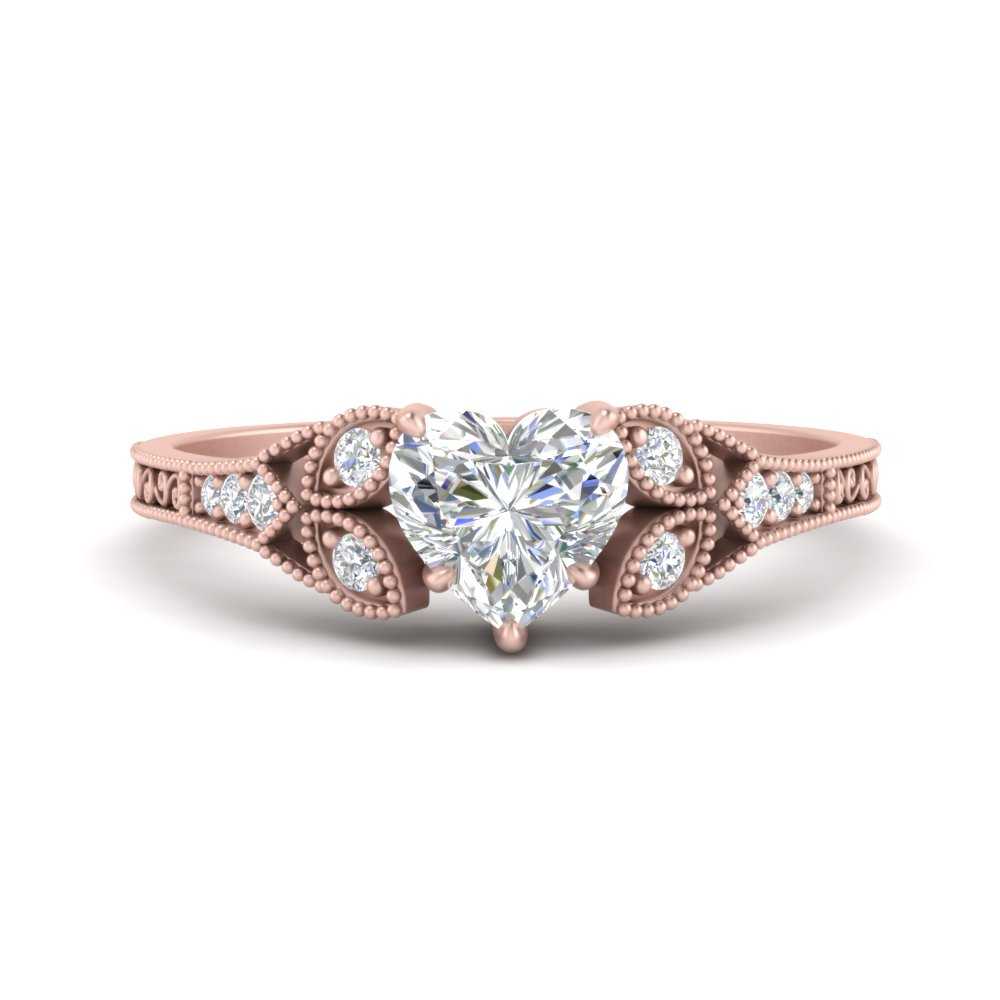Heart Shaped Split Band Antique Engagement Ring – Fascinating Diamonds