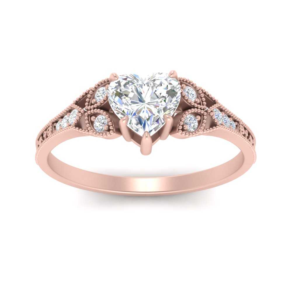 Heart Shaped Split Band Antique Engagement Ring – Fascinating Diamonds