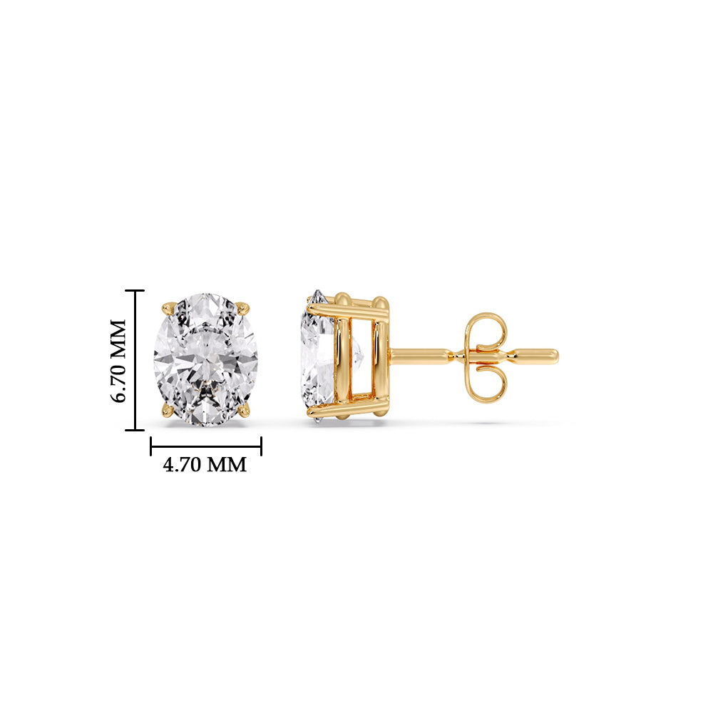 Stud Earring Basket Oval Shaped – Fascinating Diamonds