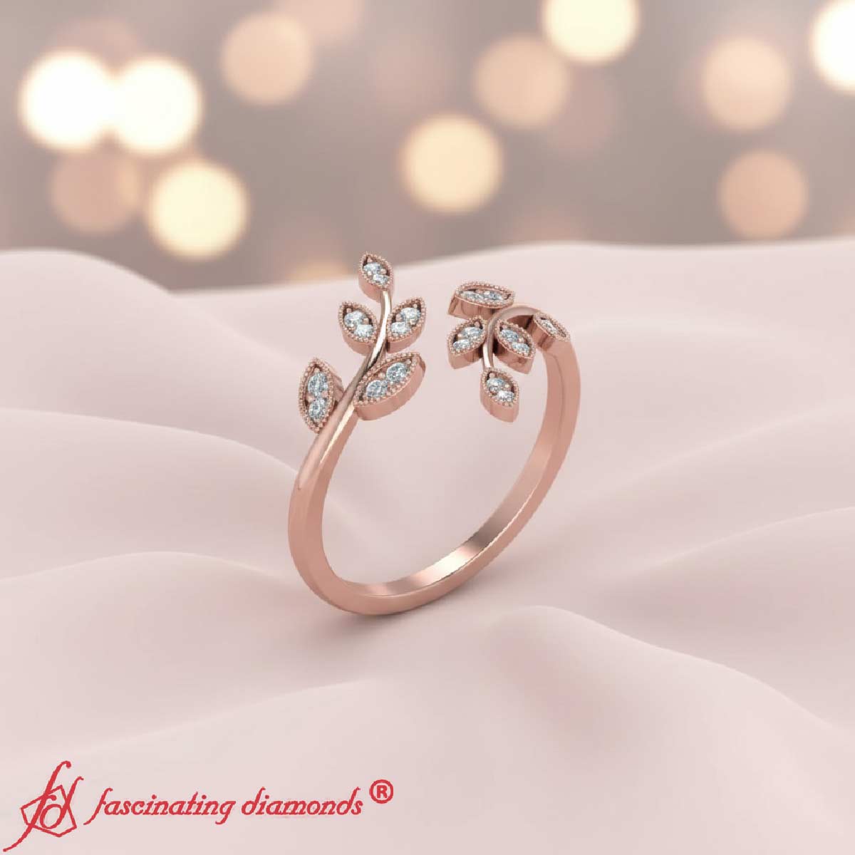 Swirl Leaf Promise Ring – Fascinating Diamonds