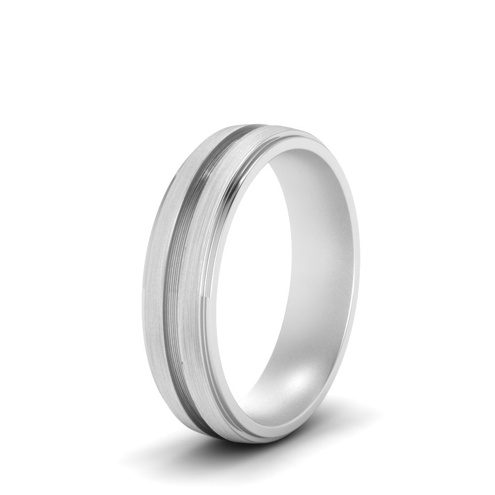 Textured Inlay Wedding Band – Fascinating Diamonds