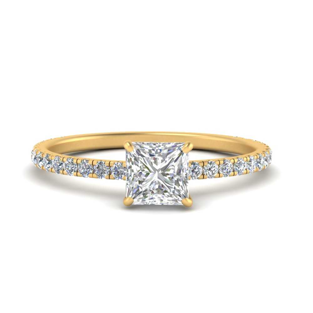Three Fourth Princess Diamond Under Halo Ring – Fascinating Diamonds