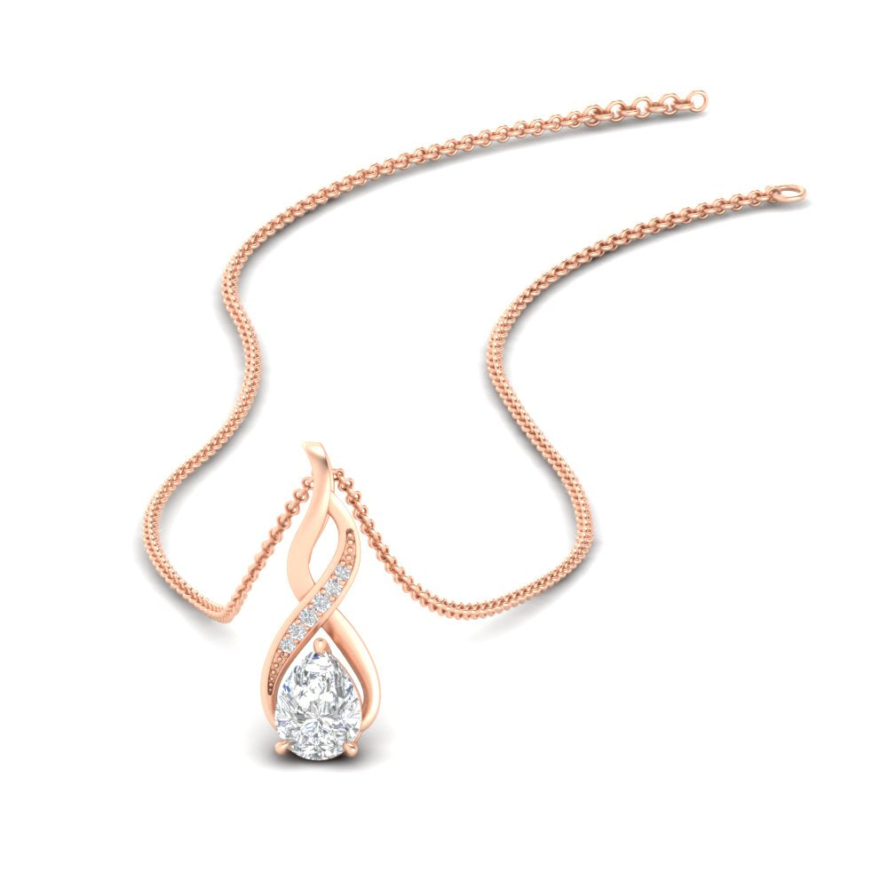 Twisted Pear Shape Pendant Necklace – Fascinating Diamonds