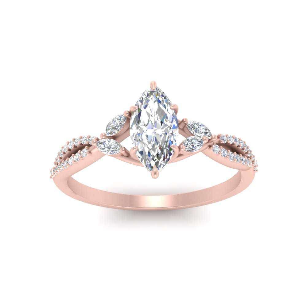 Marquise Cut Twisted Split Vine Engagement Ring – Fascinating Diamonds
