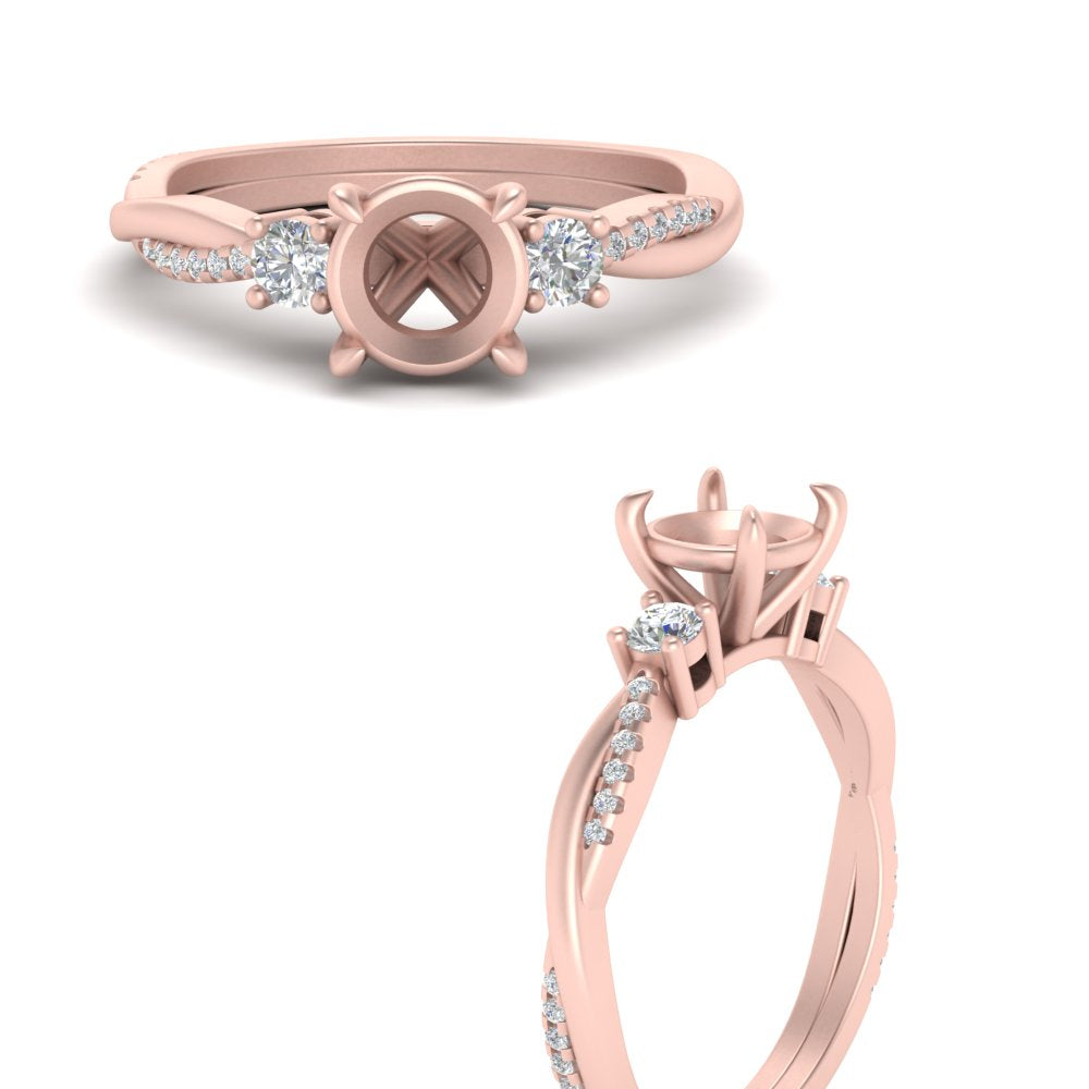 Twisted Vine Vintage Semi Mount Diamond Engagement Ring – Fascinating ...