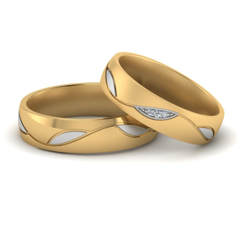Shop Two Tone Couples Matching Wedding Ring Sets Online – Fascinating ...