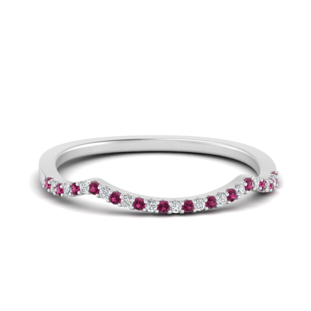U Prong Curved Wedding Band – Fascinating Diamonds