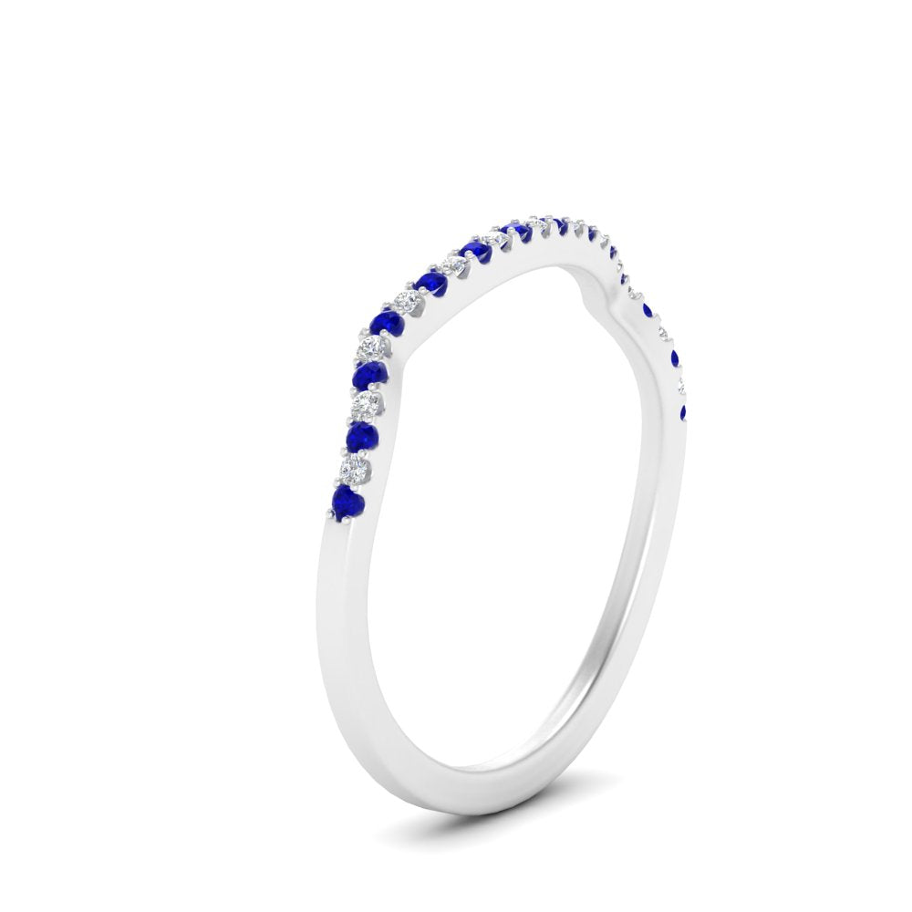 U Prong Curved Wedding Band – Fascinating Diamonds