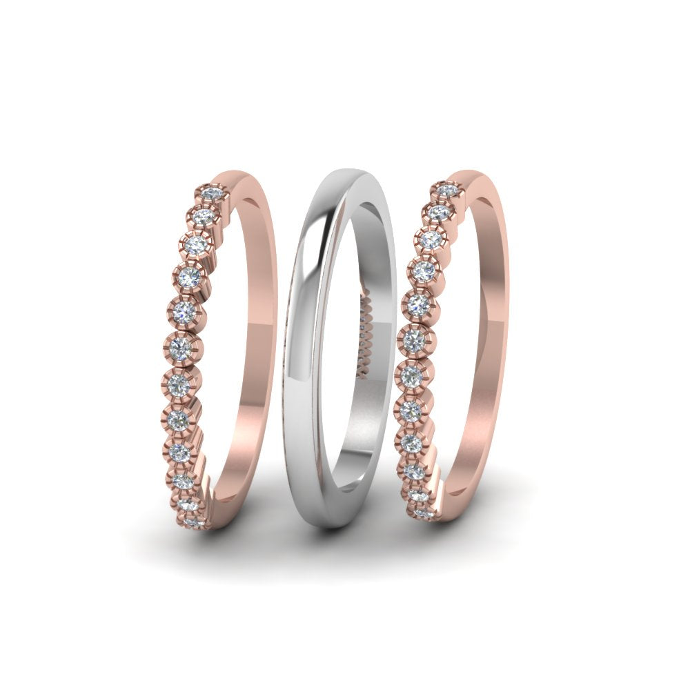 Vintage Anniversary 2 Tone Stacked Band – Fascinating Diamonds